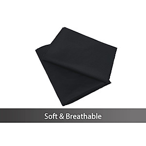 iMaylex Soft 100% Egyptian Cotton Zipper Pillow Case, Cozy and Lightweight Pillowcase, Set of 2, Black, Standard, 20" x 26"