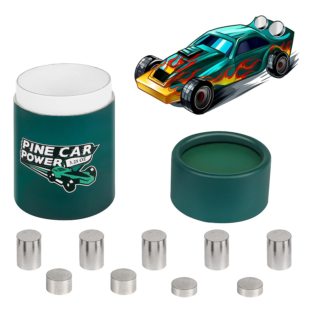 Tungsten Weights Kits 3.25oz. 3 Sizes of Incremental Cylinders for Pinewood Car.