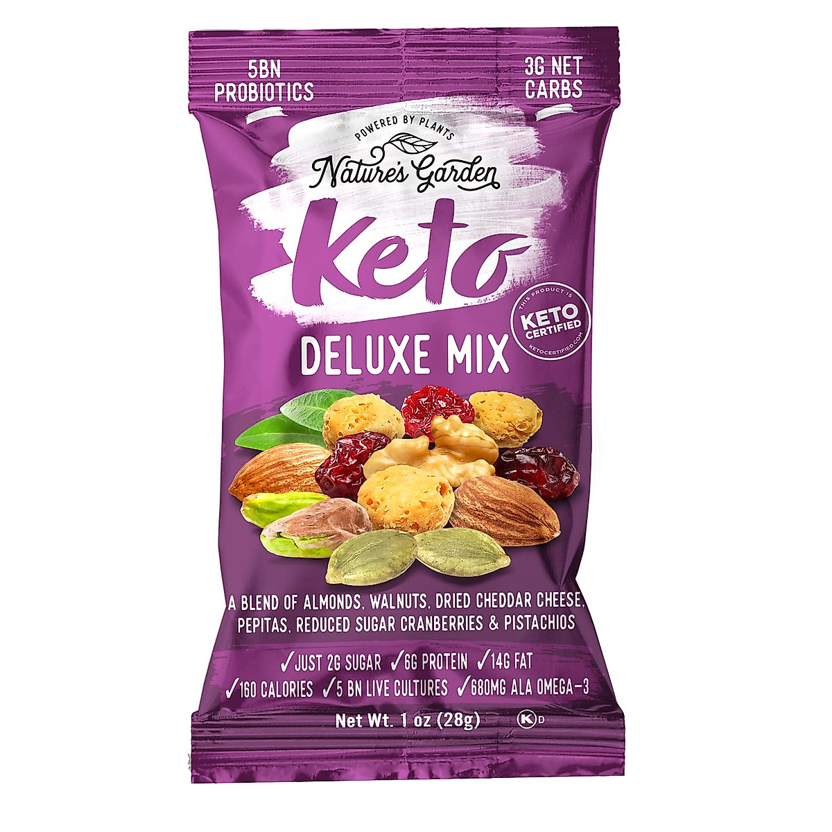 Nature’s Garden Keto Variety Snack Packs – Keto Snack Mix, Keto Deluxe Mix, Heart Healthy Nuts, Probiotic Cheese Balls, Mixed Nuts, Gluten-Free, Energy Boost, Healthy Snacks– 1 Oz Bags (18 Individual Servings)