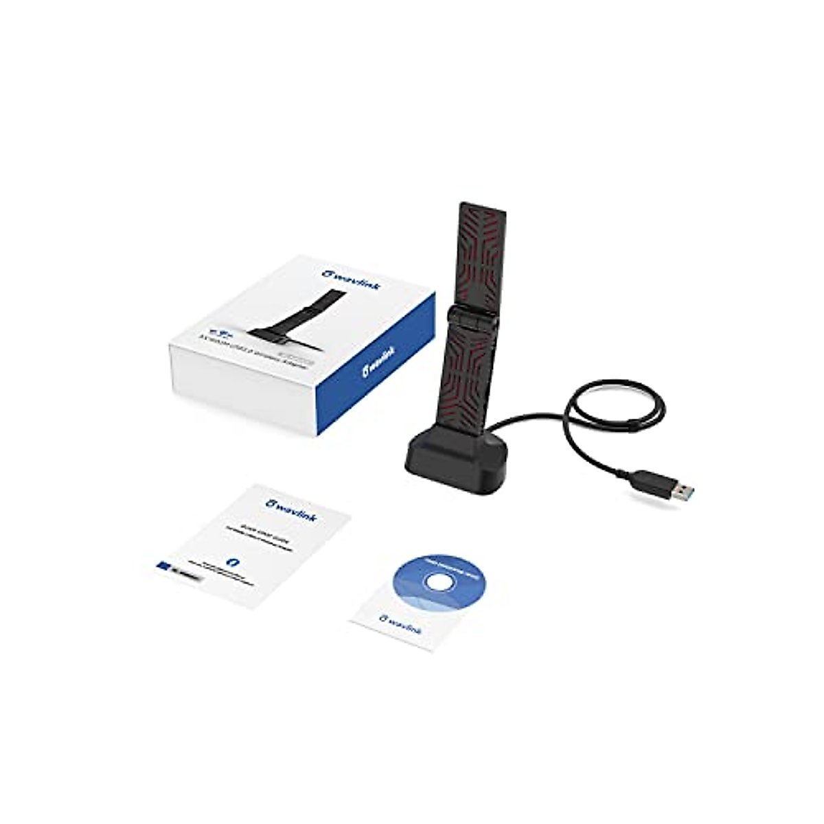 Wavlink WiFi6 USB Adapter for PC,AX1800 Dual Band 2.4GHz/ 5GHz Wireless USB Network Adapter for Desktop Windows 11/10, Mini Travel Size,Wireless USB Network Adapter,WPA3