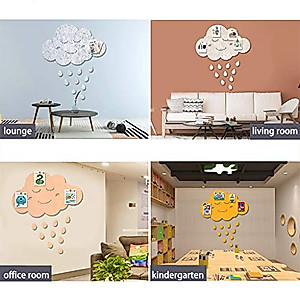 Cloud Smiley Decorative Wall Panel, Felt Photo Wall Note Board Bulletin Board Display Board, with a Box of thumbtacks (120x78cm)