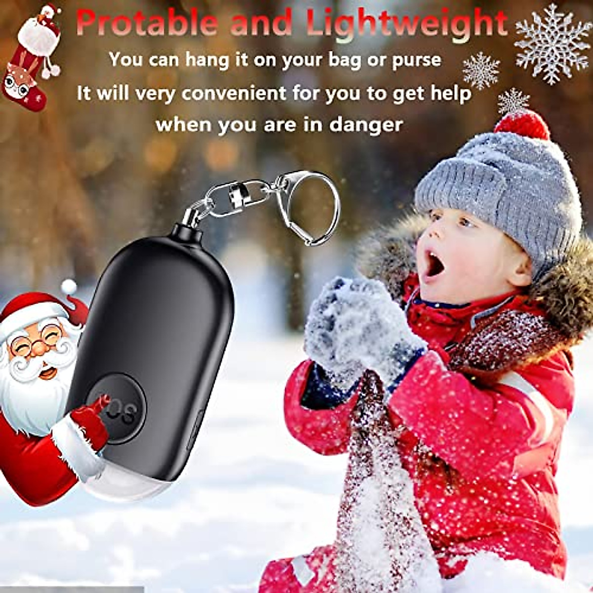 Safe Sound Personal Alarm - 130dB USB Rechargeable Keychain Alarm Self Defense Security Alarm with Mini Emergency LED Light for Women Kids Elderly