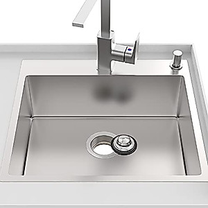 Kitchen Sink Stopper, 3-1/2 inch Universal Sink Plug Cover for Garbage Disposal Flange Drain - Stainless Steel Brushed