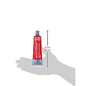 Permatex 81160 High-Temp Red RTV Silicone Gasket, 3 oz