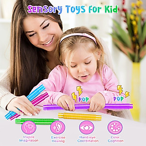 Gigilli 36 PACK Pop Tubes Fidget Toys for Toddlers 1-3, Valentines Day Gifts for Kids Classroom Party Favors for Kids 4-8, Fidget Toys for ADHD Autism, Birthday Goodie Bag Stuffers Classroom Prizes