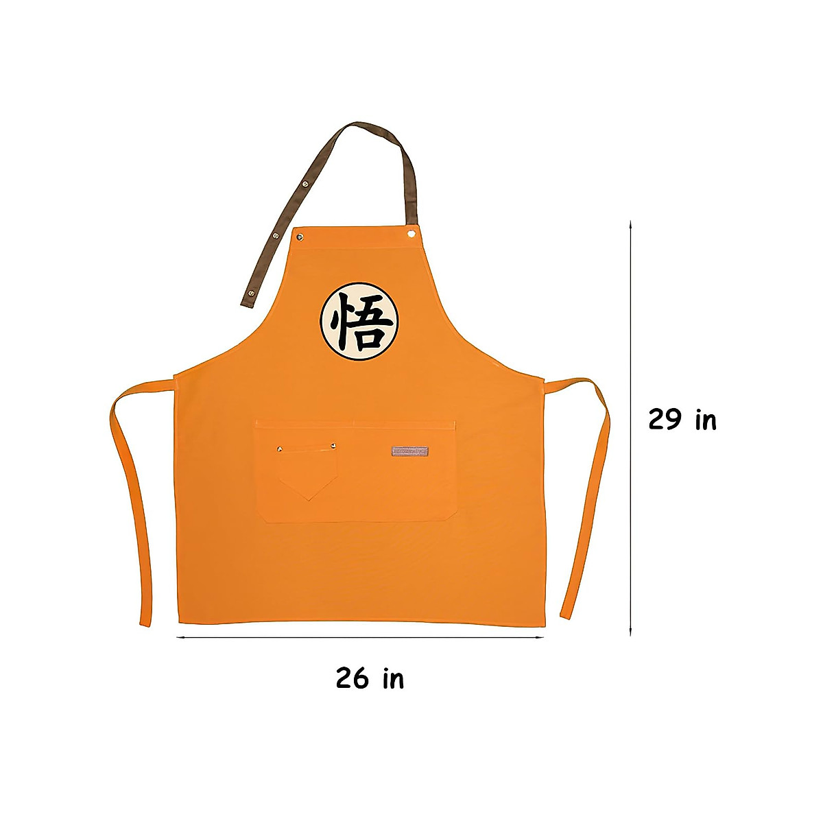 Aiabaleaft Anime Cartoon Apron Water Stain Resistant Orange Chef Cooking Kitchen BBQ Work Aprons with Pockets for Men Women