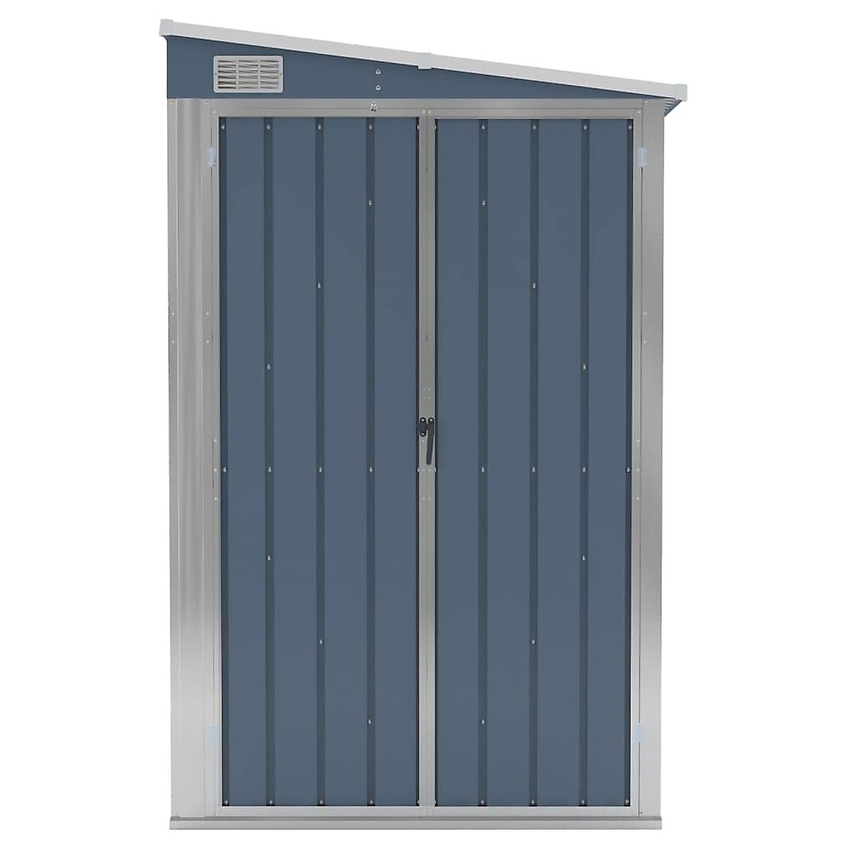 GOLINPEILO Metal Wall-Mounted Garden Shed, Metal Outdoor Storage Cabinet with Double Doors, Waterproof Tool Shed, Backyard Steel House for Garden, Patio, Lawn, Gray 46.5"x39.4"x70.1"