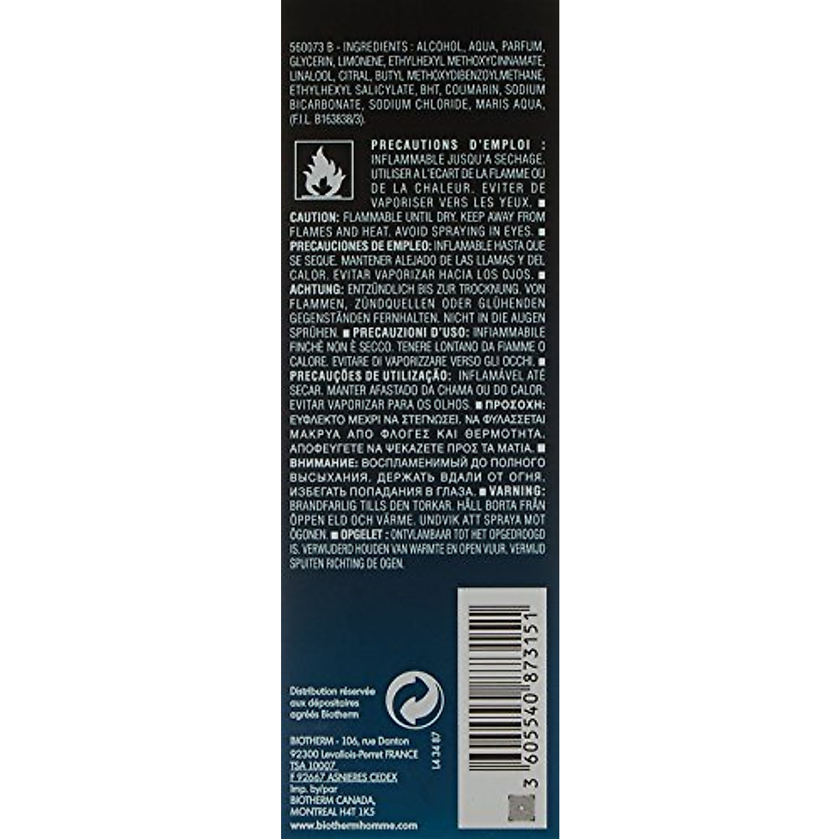 Biotherm Homme Aquafitness Eau De Toilette Revitalisante Spray 100ml/3.38oz