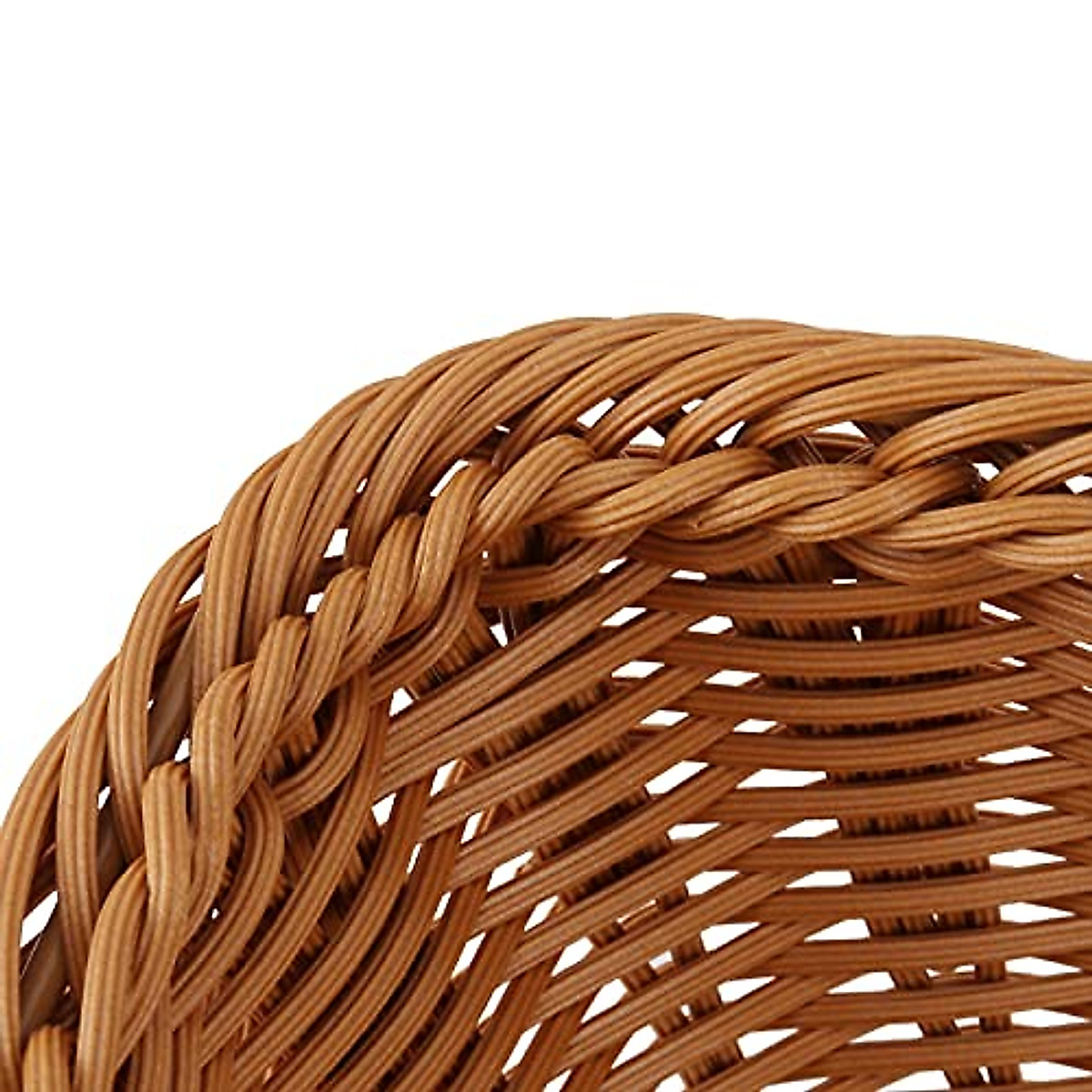 4 Pack 11.8 Inches Poly Wicker Woven Bread Baskets, Imitation Rattan Baskets, Poly Woven Baskets for Fruit, Food, Vegetables2