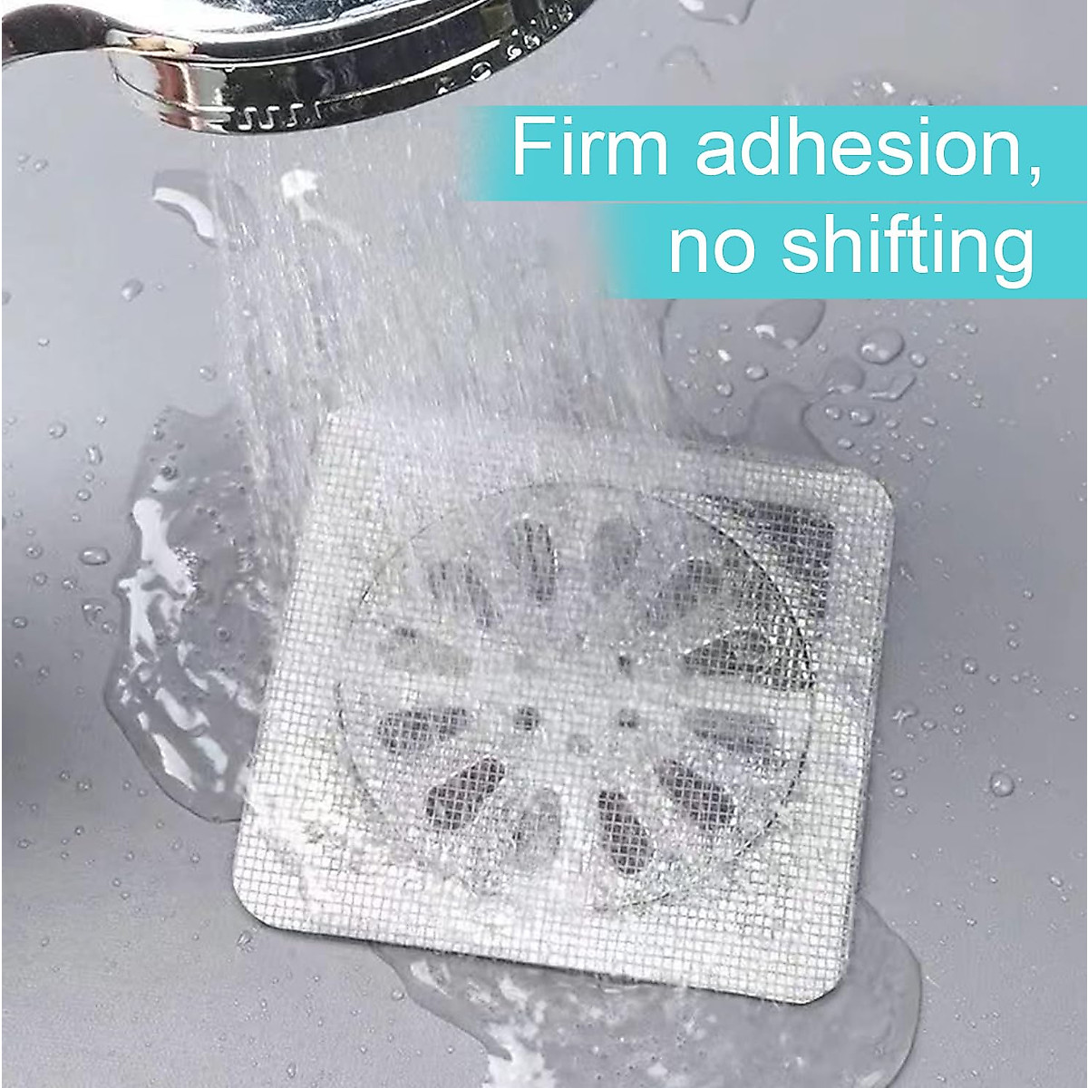 50Pack Disposable Shower Drain Hair Catcher,Easy to Install and Clean Suit for Bathroom,Bathtub,Kitchen Sink, 4" X 4" Square Drain Cover