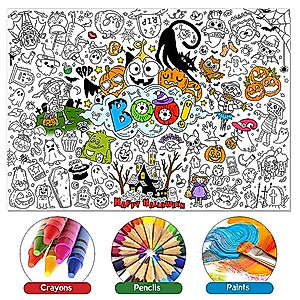 Giant Halloween Coloring Poster for Kids' Parties