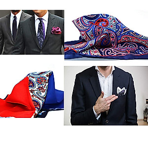 GOADAFOO 15Packs Men's Pocket Squares 12.5In Large Silky Floral Pocket Square For Men Handkerchiefs Set Assorted Boxed