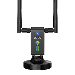 WiFi Adapter 1750mbps,QGOO Wireless USB Adapter Dual Band 2.4GHz/450Mbps 5GHz/1300Mbps High Gain 5dBi Antennas USB 3.0 Wireless Network Adapter for Desktop Laptop PC Windows XP/7/8/8.1/10/11