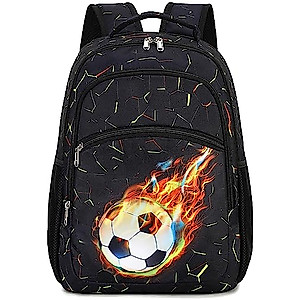 LOIDOU Kids Backpack Boys Soccer Kindergarten Preschool Backpacks Toddler Bookbag 16 Inch School Backpacks for Kids 3-8