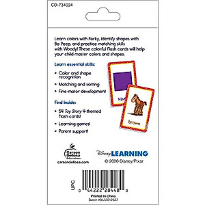 Disney Learning Toy Story 4 BIG Colors and Shapes Flash Cards for Toddlers 2-4 Years, Shapes Flash Cards, Preschool-1st Grade, Shapes and Colors Flash Cards with Reading and Math Readiness