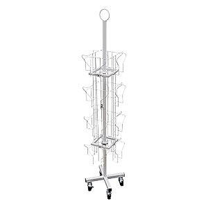 BINELUCOLU Greeting Card Display Stand, 4 Tier 16 Pocket Rotating Greeting Card Rack for 5x7inches Greeting Card Countertop Greeting Post Card for Retail Grocery (White)