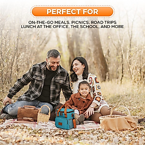 Eatronix Insulated Lunch Bag 8L – Adult Lunch Box Small Bag for Work, Office, Picnic, Travel – Mens Lunchbox for Work, Kids, Women, Nurse, Teacher Tote, Flight Attendant Cooler with Strap (Aqua Blue)