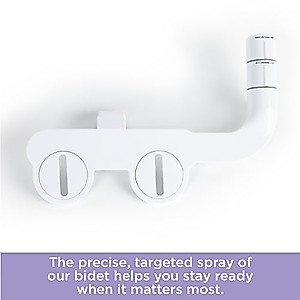 Pure for Men Bidet Toilet Seat Attachment for Home | Dual Self-Cleaning Nozzle (Frontal & Rear Back), Non-Electric Sprayer, Adjustable Water Pressure & Easy to Use | Sleek & Minimalist Design (White)