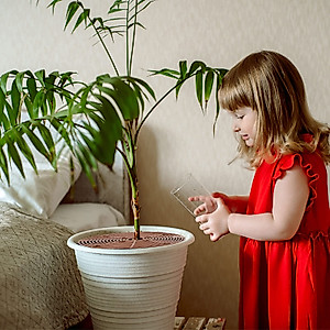 Sawysine 3 Pcs Plant Pot Cover Plant Protector from Animal Plant Pot Grid with Center Cutout Flower Cover Soil Protectors for Plants(Coffee, 11.8 In)