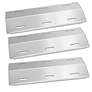 Folocy 16 7/8" x 6 9/16" BBQ Gas Grill Replacement Parts, Stainless Steel Grill Heat Plates Shield Heat Tent Burner Cover for Ducane 30400040, 30400042, 30400043, 30400045, 30558501, S5200, 3-Pack