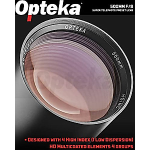 Opteka 500mm/1000mm f/8 Manual Telephoto Lens for Canon EOS 80D, 70D, 60D, 60Da, 50D, 40D, 30D, 1Ds, Mark III II, 7D, 6D, 5D, 5DS, Rebel T6s, T6i, T6, T5i, T5, T4i, T3i, T3 and T2i Digital SLR Cameras