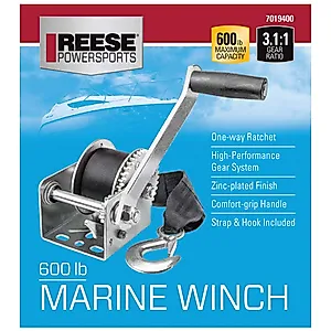 Reese Powersports 7019400 Marine Winch (600 Lb.)