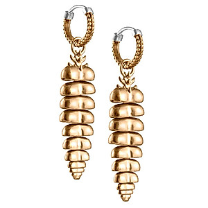 COPPERTIST.WU Rattlesnake Tail Earrings Huggie Hoop Dangle Rattle Earrings Brass Shakeable Jewelry Gift for Women Men