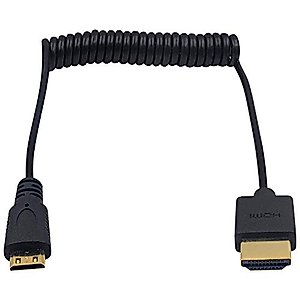 Duttek Mini HDMI to HDMI Cable, HDMI to Mini HDMI Cable, Ultra-Thin HDMI Male to Mini HDMI Male Coiled Cable Support 4K Ultra HD, 1080p, 3D,for Projector, Monitor, Camcorder(HDMI 2.0) (1.2M/4FT)