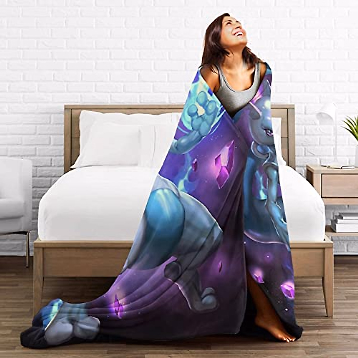 Interesting Flannel Fleece Blanket for Beding Cozy Plush Throw Blanket Lightweight Decorative Blanket Air Conditioner Blanket Towel for Couch Sofa Chair Office Travelling Camping Gift 80"X60"