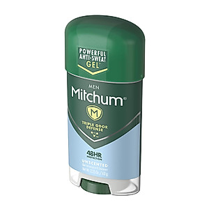 Mitchum Men Gel Antiperspirant Deodorant, Unscented, 2.25oz.