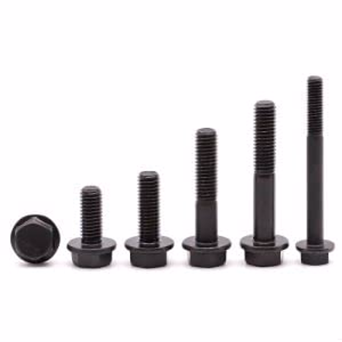 M8-1.25 x 35mm (12 Pack) Flanged Hex Head Bolts, Hexagon Flange Screws Bolts, Black Oxide Finish, 10.9 Grade Alloy Steel, Motocycle Car Bolts Replacements, Partial Thread