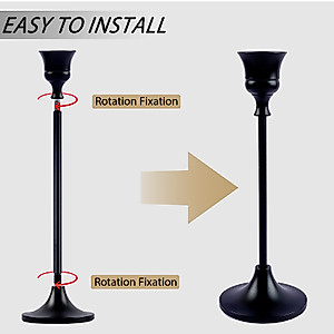 BEZURA Candlestick Holders,Taper Metal Candle Holder for Candlesticks Black Candelabra Candle Holder Easter Vintage Candle Stick Candle Holder for Fireplace Party Dining Home