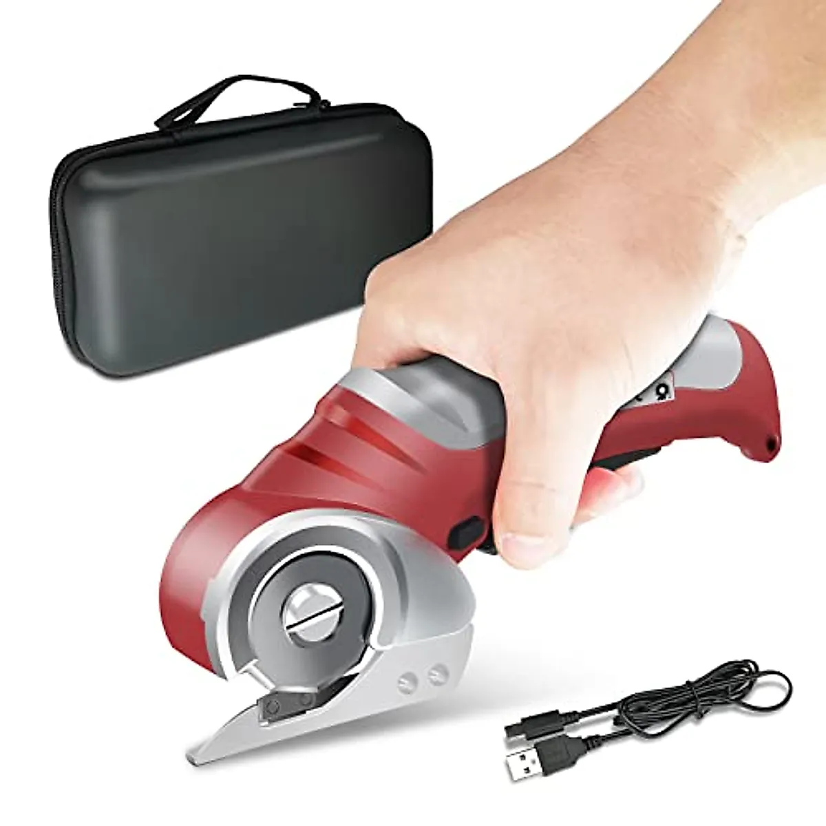 Fstcrt Cordless Electric Scissors,Electric Cutter,Cloth and Cardboard Cutter, Carpet Cutter Tool,Electric Shears,Rotary Cutter for Fabric,Rotary Scissors,Multi-Cordless Cutting Tool with storage box