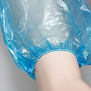 ZMDREAM Pack of 100 Disposable Plastic Sleeves Covers Arm Protectors Blue 16"