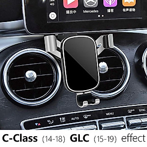 LUNQIN Car Phone Holder for Mercedes Benz C-Class C250 C300 C350 C450 2015-2018 & GLC-Class GLC300 2015-2019 AMG 43 63 Auto Interior Accessories Cellphone Mount Cell Mobile Cradle Navigation Bracket