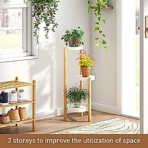 FILWH Plant Stand Indoor Outdoor Plant Rack 3 Tier 3 Potted Flower Holder Ladder Plant Stands Table Plant Pot Stand For Multiple For Balcony Window Living Room Garden Patio (3 Tier)