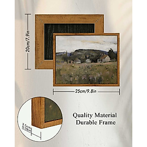 InSimSea Framed Canvas Wall Art Decor, Rustic Landscape Oil Painting Canvas Prints, Impressionism Artworks Room Decor, Farmhouse Kitchen Office Bathroom Art Wall Decor 8x10 Inch