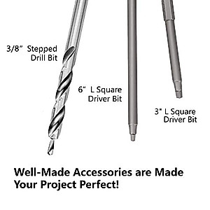 MulWark Mini Wood Pocket Hole Jig Kit - Two Pocket Screw Jig Kit with Drill Guide, Square Driver Bit, Hex Wrench, Step Drill Bit, Wooden Plugs and Screws - Mini Pocket Jig Hole Kit for Joinery Work