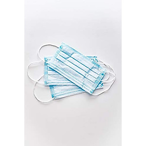 ABFIRE Non-Woven Fabric 3 Ply Disposable face Covers, Blue,Mouth Masks,50COUNT