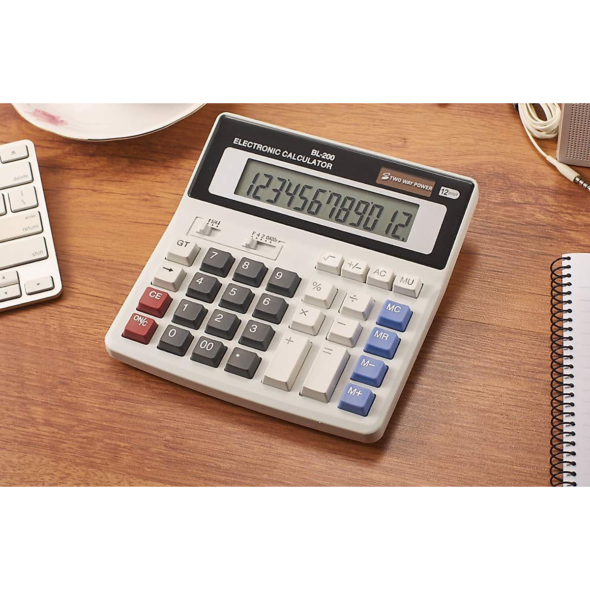 12-Digit Battery Dual Powered Handheld Electronic Business Mini Solar Basic Desktop Financial Scientific Office Calculator, Simple Desk Calculators with Large LCD Display