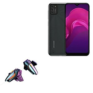 BoxWave Gaming Gear Compatible with Doogee X93 (Gaming Gear by BoxWave) - Touchscreen QuickTrigger, Trigger Buttons Quick Gaming Mobile FPS for Doogee X93 - Jet Black