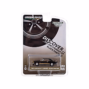 1967 Chevy Camaro Black Panther Black with Gold Stripes Hobby Exclusive Series 1/64 Diecast Model Car by Greenlight 30377