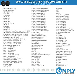COMPLY T-500 Memory Foam Replacement Earbud Tips For KZ ZS10, ZSN, AS10, ZSX, STARFIELD, FH7, FIIO, MOONDROP And More Earphones (Assorted, 3 Pairs)