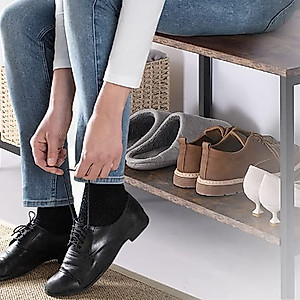 YITAHOME Entryway Hall Tree with 16 Metal Hooks, Coat Rack Stand with Side Shelves, Industrial Coat Rack Shoe Bench with 2 Foldable Drawer, Gray, 70" High