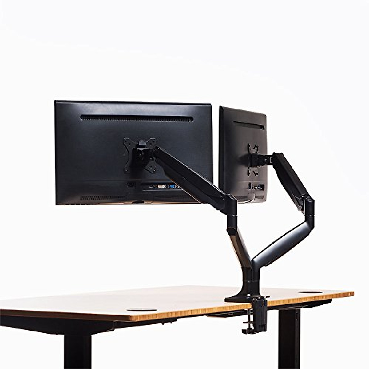 Fully Jarvis Dual Monitor Mounting Arm - fits up to 32" Computer Displays (Dual, Black)