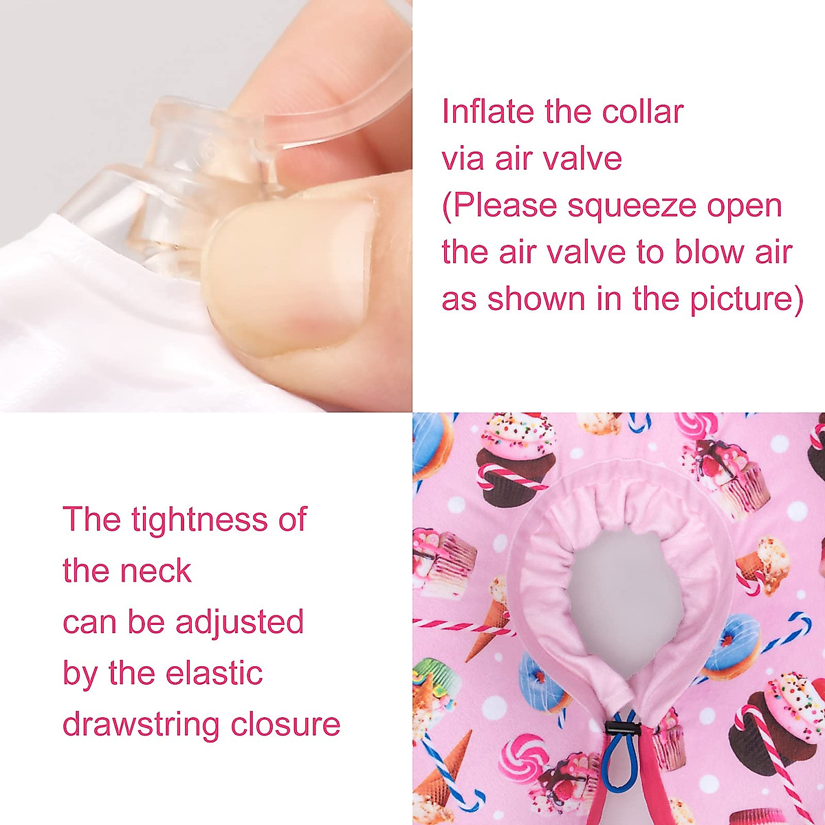 CuteBone Inflatable Cat Cone Collar to Stop Licking After Surgery-Double Adjustable Neck Range P23SO00102S