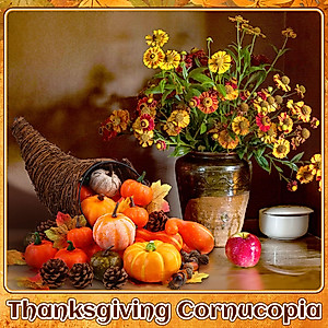 Dandat ThanksgivingFall Cornucopia Basket 13.78 Inch Farmhouse Fall Cornucopia Centerpieces Rustic Horn of Plenty Table Decoration for Fall Harvest Cornucopia Decor for Table Decorations Centerpieces
