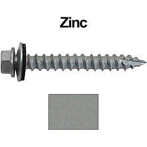 #14 Metal Roofing Screws: (250) Screws x 2" Galvanized Hex Head Sheet Metal Roof Screw. Self Starting Metal to Wood Sheet Metal Screws with EPDM Washer. for Corrugated Roofing