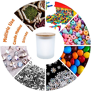 12 Pack Glass Candle Jars for Making Candles, 10 OZ Empty Candle Tins with Bamboo Lids, Bulk Clean Candle Containers Wholesale Candle Glass - Dishwasher Safe, Frosted