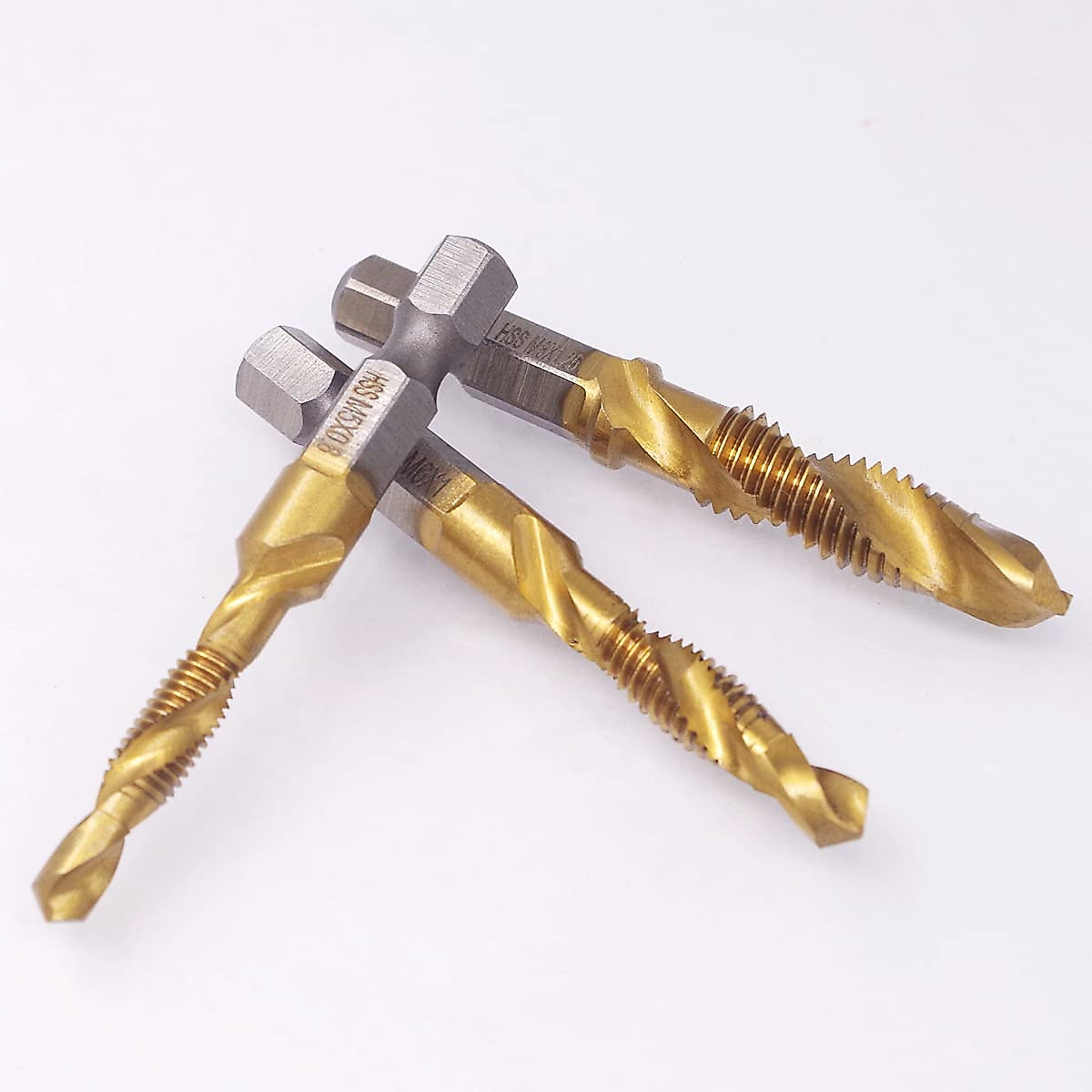 Wolfride 6PCS Tapping Drill Bit Set Metric Drill Tap Combination Bit Set M3 M4 M5 M6 M8 M10 Spiral Tap Drill Bit